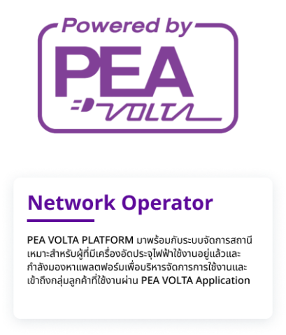 PEA VOLTA - ครอบคลุมทั่วไทย ชาร์จมั่นใจทุกเส้นทาง PEA VOLTA,VOLTA ,PEA EV